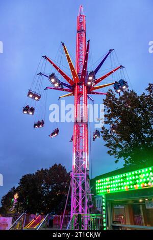 Sky swing tower ride Alresford fair, Hampshire, England, United Kingdom ...