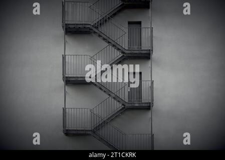 external fire escapes in a modern building Stock Photo - Alamy