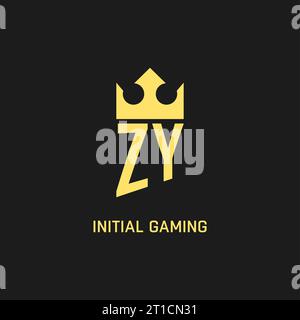 Initial ZY logo shield crown style, luxury elegant monogram logo design vector graphic Stock ...