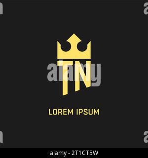 TN logo with shield and crown, initial monogram logo design ideas Stock ...