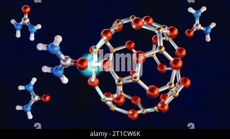 Interaction of B24N24 Nano-Cages with urea molecules 3d rendering Stock ...