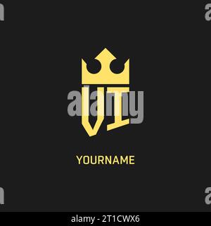 VI initial shield crown logo vector graphic Stock Vector Image & Art ...