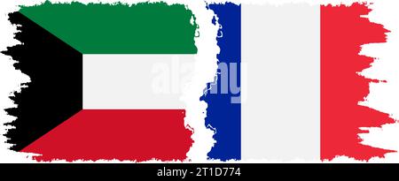 Kuwait and France grunge flags connection, vector Stock Vector Image ...
