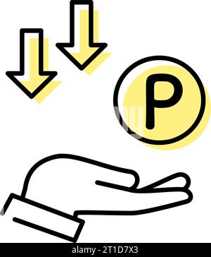 Icon of rewards points, simple line drawing illustration, Vector ...