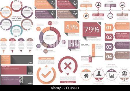 Infographic objects for presentation, reports, workflow - circle ...