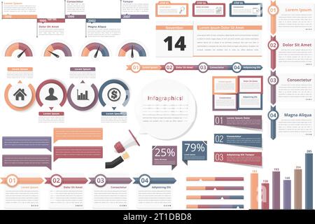 Infographic elements-timeline, process charts, workflow diagrams, steps ...