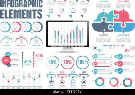 Steps infographics. Puzzle sequence. Four elements of puzzle. Process ...