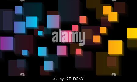Colorful glossy squares abstract tech background. Geometry vector ...