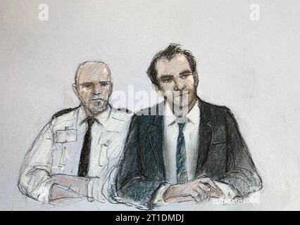 File court artist drawing by Elizabeth Cook dated 12/02/13 of Mick ...