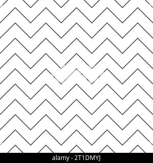 Zigzag thin ine seamless pattern. Black horizontal zig zag vintage lines. Geometric repeating ...