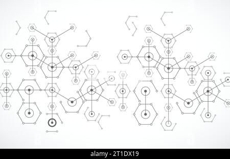 Abstract white bright technology hexagonal background. Connection structure. Vector Stock Vector ...