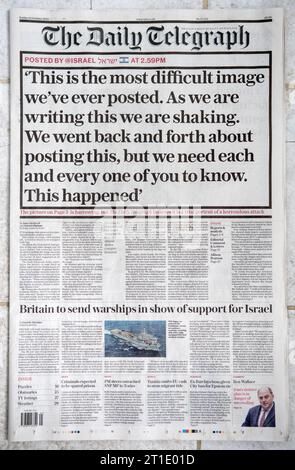 Newspaper headlines The Daily Telegraph Friday 13th October 2023 ...