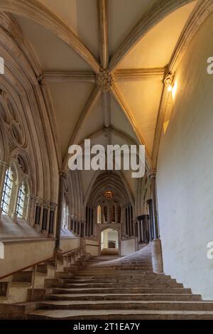 The "Sea of Steps" to the Chapter House in Wells Cathedral, Wells ...