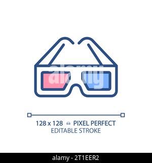 2D thin linear 3D goggles icon Stock Vector Image & Art - Alamy