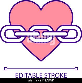 2D denial in codependency icon representing codependent relationship, isolated vector ...