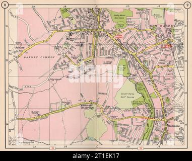 N LONDON. New Barnet High Barnet Arkley Totteridge Whetstone, 1938 ...