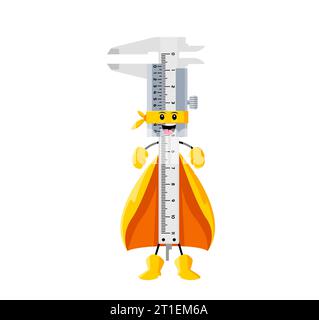 Cartoon calipers tool character, work instrument and measure equipment ...