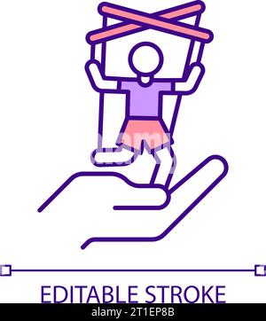 2D thin linear poor boundaries simple icon Stock Vector Image & Art - Alamy