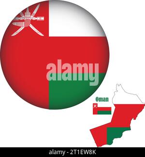 Oman flag, set of location pin icons of Oman flag. Vector illustration ...