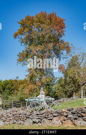 Autumn colors on a tree at the Gettysburg National Cemetary ...