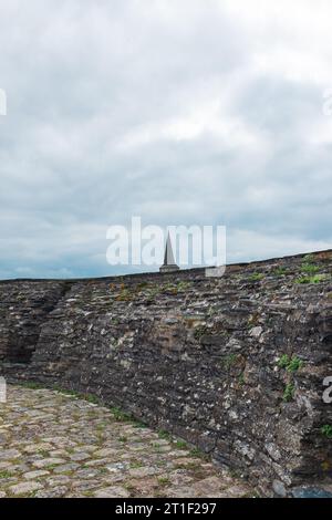 Angers, France, 2023. The old slate well in the gardens of the Château ...