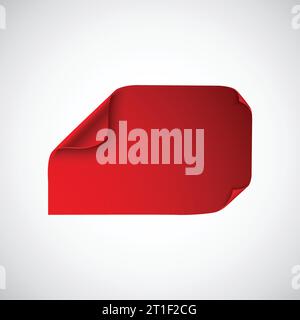 Red sheet of paper with curved corners. Vector Stock Vector Image & Art ...