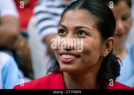 Asian Games silver medallist boxer Lovilina Borgohain at a felicitation ...