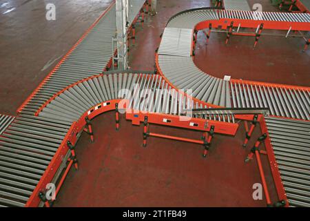 Sorting System With Conveyor Loop in Distribution Warehouse Stock Photo ...