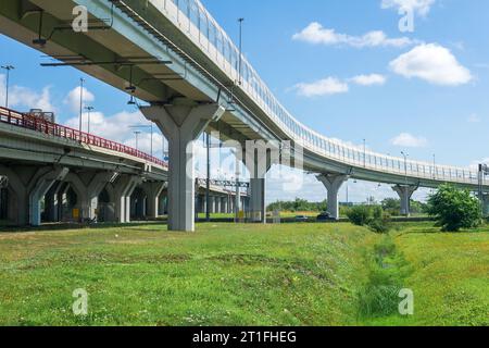 road junction on overpasses above the groung Stock Photo - Alamy