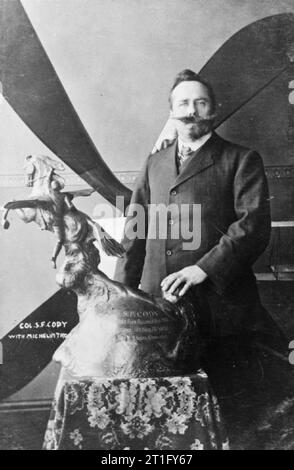 Samuel Franklin Cody in his Circuit of Britain biplane. circa 1912 ...