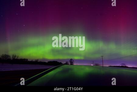 Northern lights Aurora Borialis from Minnesota, United States Stock ...