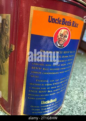 Close up of uncle Ben's rice package, sponsor of the 1992 Olympic team ...