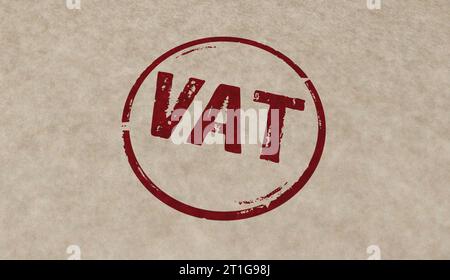 VAT stamp icons in few color versions. Value-added tax and invoice ...