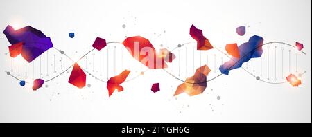 Science template, abstract background with a DNA molecules. Vector ...