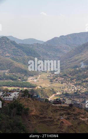 The scenic landscape view of Pravas, Palpa from the Shreenagar Hill of ...