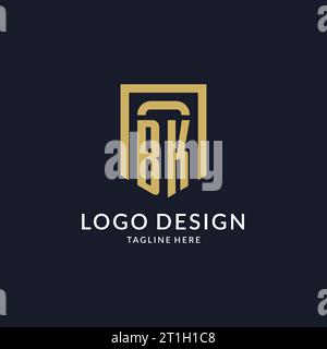 BK logo initial with shield shape design style vector graphic Stock Vector Image & Art - Alamy