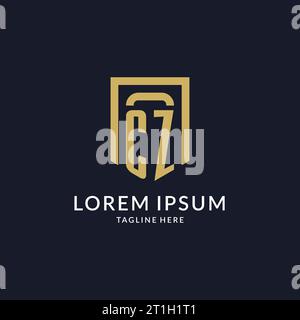 CZ logo initial with shield shape design style vector graphic Stock Vector Image & Art - Alamy