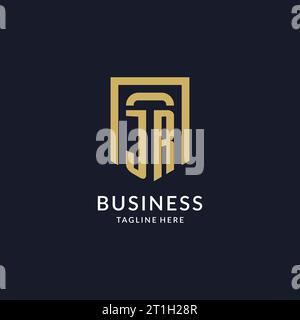 JR logo initial with shield shape design style vector graphic Stock ...