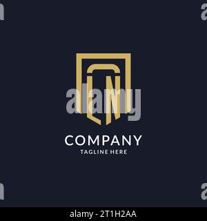 LN logo initial with shield shape design style vector graphic Stock Vector Image & Art - Alamy