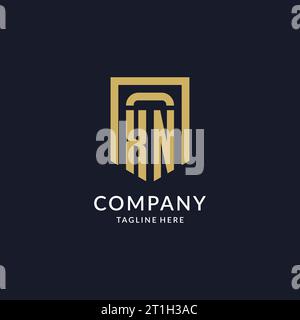 Initial XN logo shield shape, creative esport logo design vector graphic Stock Vector Image ...