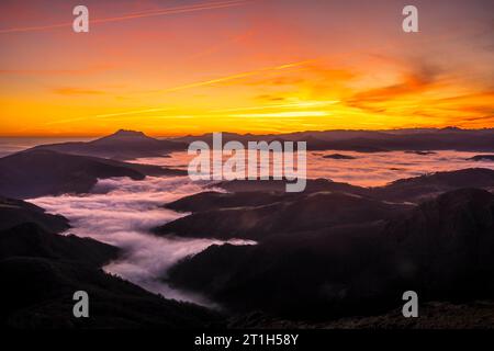 misty mountains in basque country (spain Stock Photo - Alamy