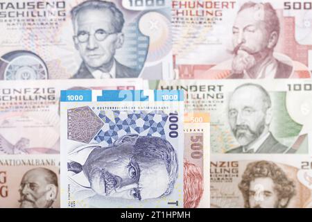 Austrian money - schilling a business background Stock Photo - Alamy