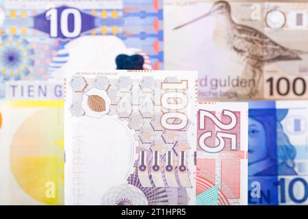 Dutch money - guilder a business background Stock Photo - Alamy