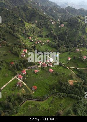 An aerial view of the villages of Rize, Turkey's most natural city ...