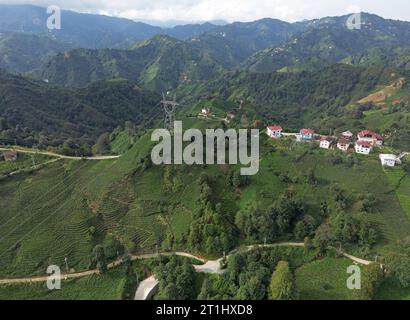 An aerial view of the villages of Rize, Turkey's most natural city ...