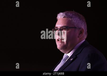 DUP deputy leader Gavin Robinson MP speaking during the DUP's annual ...