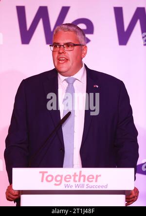 Deputy Leader of the DUP Gavin Robinson arrives at Hillsborough Castle where political parties ...