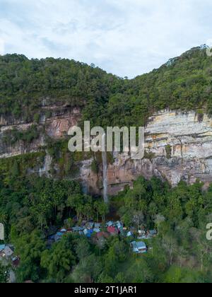 Aerial view of Harau Valley, a popular tourist spot featuring mountains ...