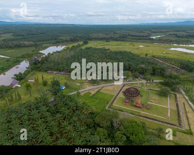 Aerial view of Muara Takus Temple in Riau province, Indonesia Stock ...