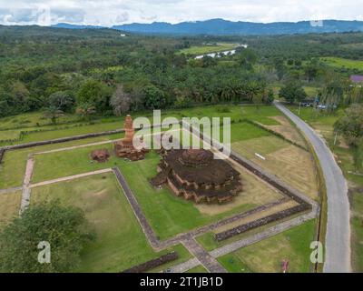 Aerial view of Muara Takus Temple in Riau province, Indonesia Stock ...